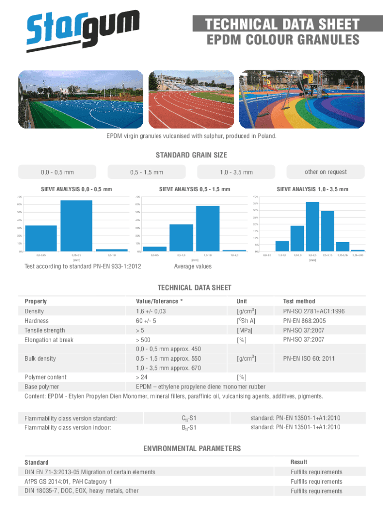 Fillable Online technical data sheet - epdm colour granules Fax Email ...
