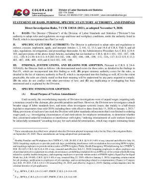 Fillable Online 7 CCR 1103-8 Direct Investigation Rules Statement of ...