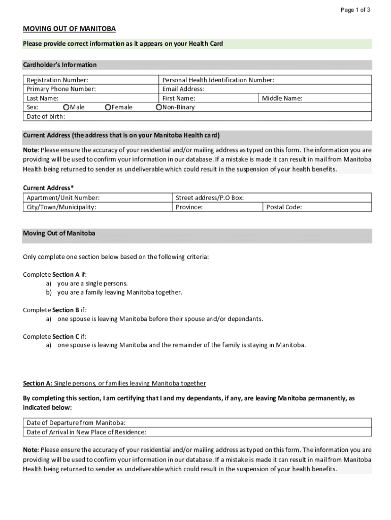 Fillable Online Manitoba Health Card Application - Fill Online ...