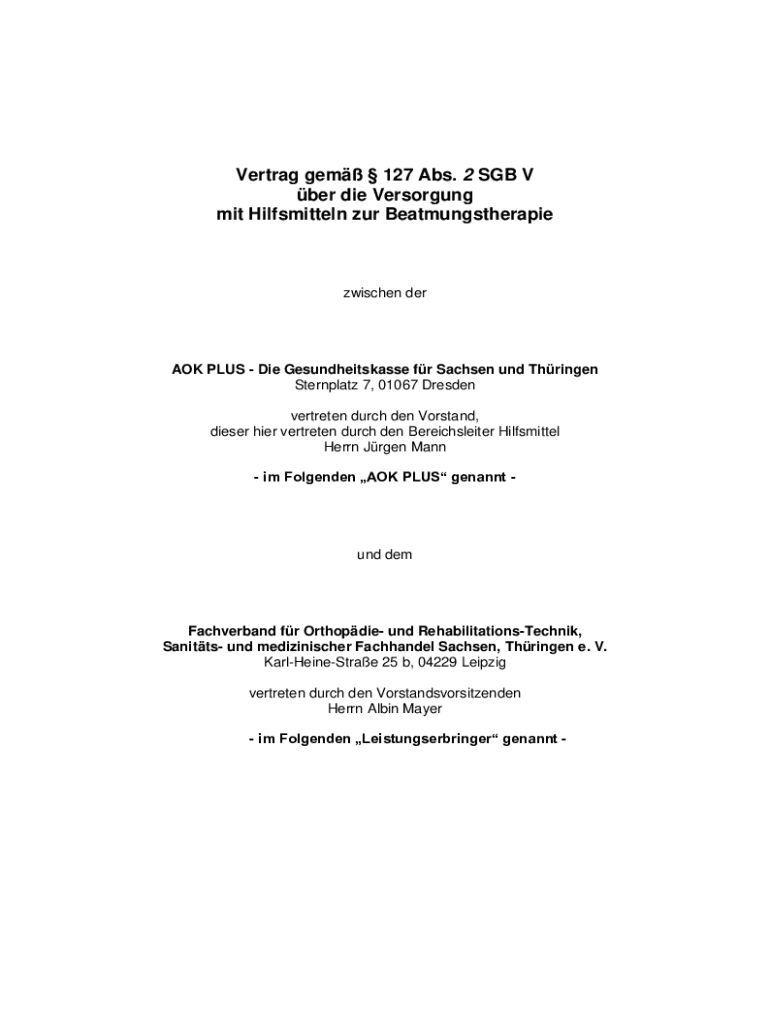 Ausfüllbar Online Vertrag ber die Versorgung mit Hilfsmitteln zur ...