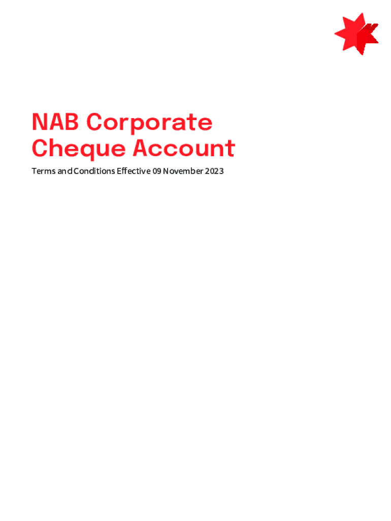 Fillable Online NAB Corporate Cheque Account Terms and Condition ...