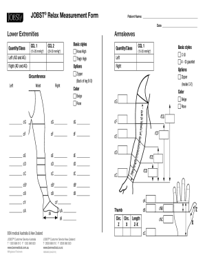 Fillable Online JOBST Relax Measurement Form Fax Email Print - pdfFiller