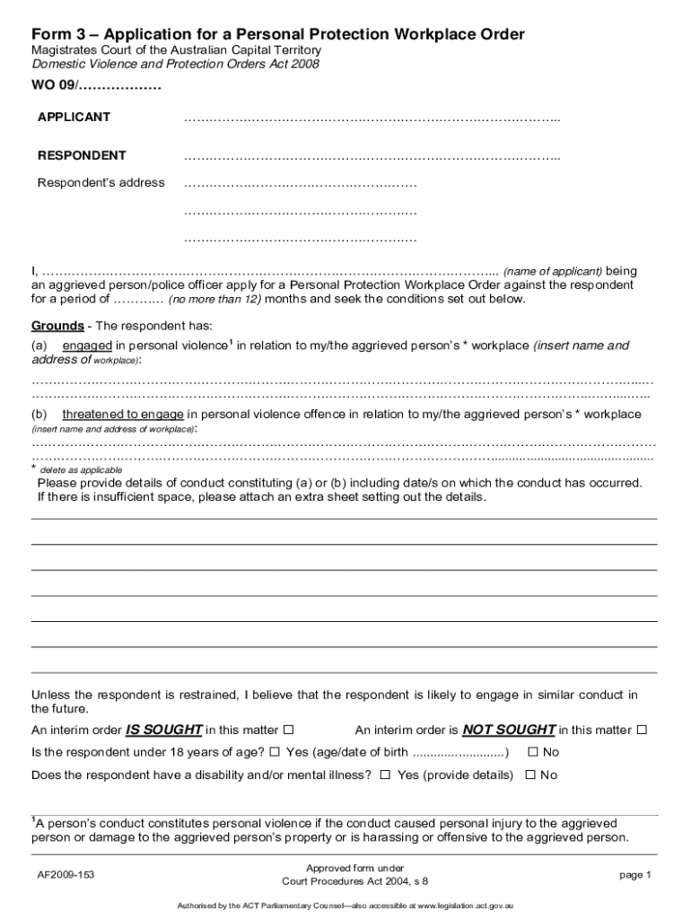 Fillable Online Domestic Violence Form 3 Fax Email Print - pdfFiller