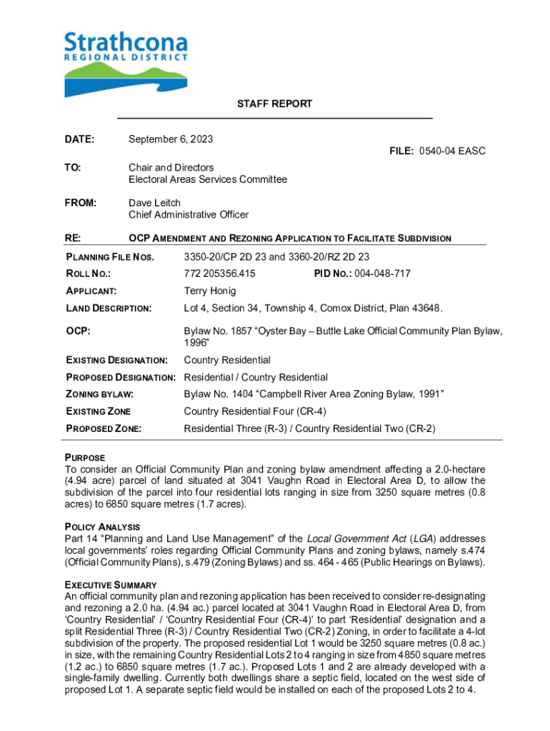 Fillable Online OCP AMENDMENT AND REZONING APPLICATION TO FACILITATE ...