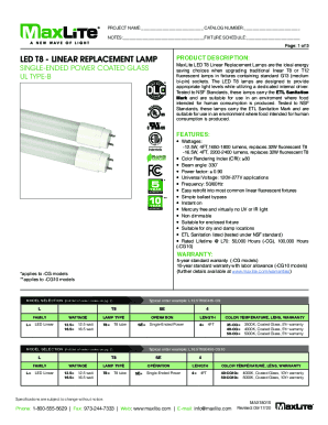 Fillable Online 24 in. 8-Watt Daylight (5000K) T8 Linear Tube LED Light ... Fax Email Print ...