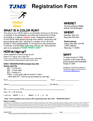 Fillable Online WHAT IS A COLOR RUN? WHY WHO WHEN WHERE HOW Fax Email ...