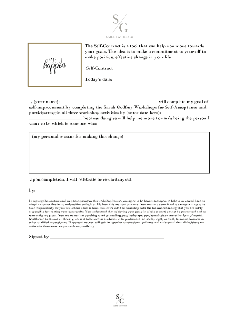 Fillable Online Self-Contract - Sarah Godfrey Fax Email Print - pdfFiller