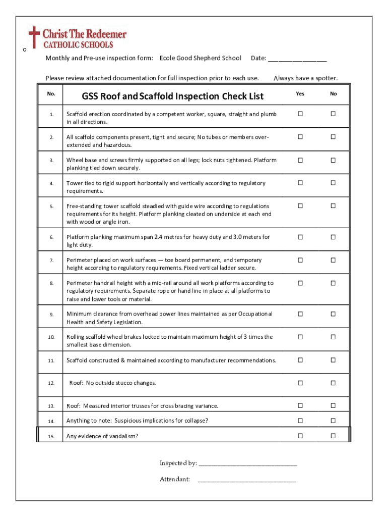 Fillable Online Free Inspection Checklists & FormsPDF Fax Email Print - pdfFiller