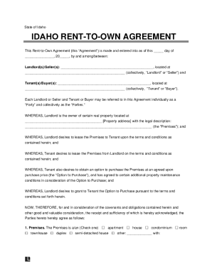 Fillable Online IDAHO STANDARD RESIDENTIAL LEASE AGREEMENT - NET Fax ...