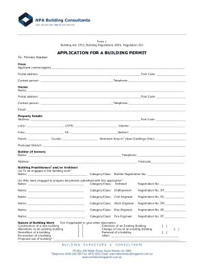 Fillable Online Fill out your building permit application form Fax Email Print - pdfFiller
