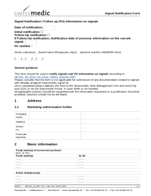 Signal Notification Doc Template | pdfFiller