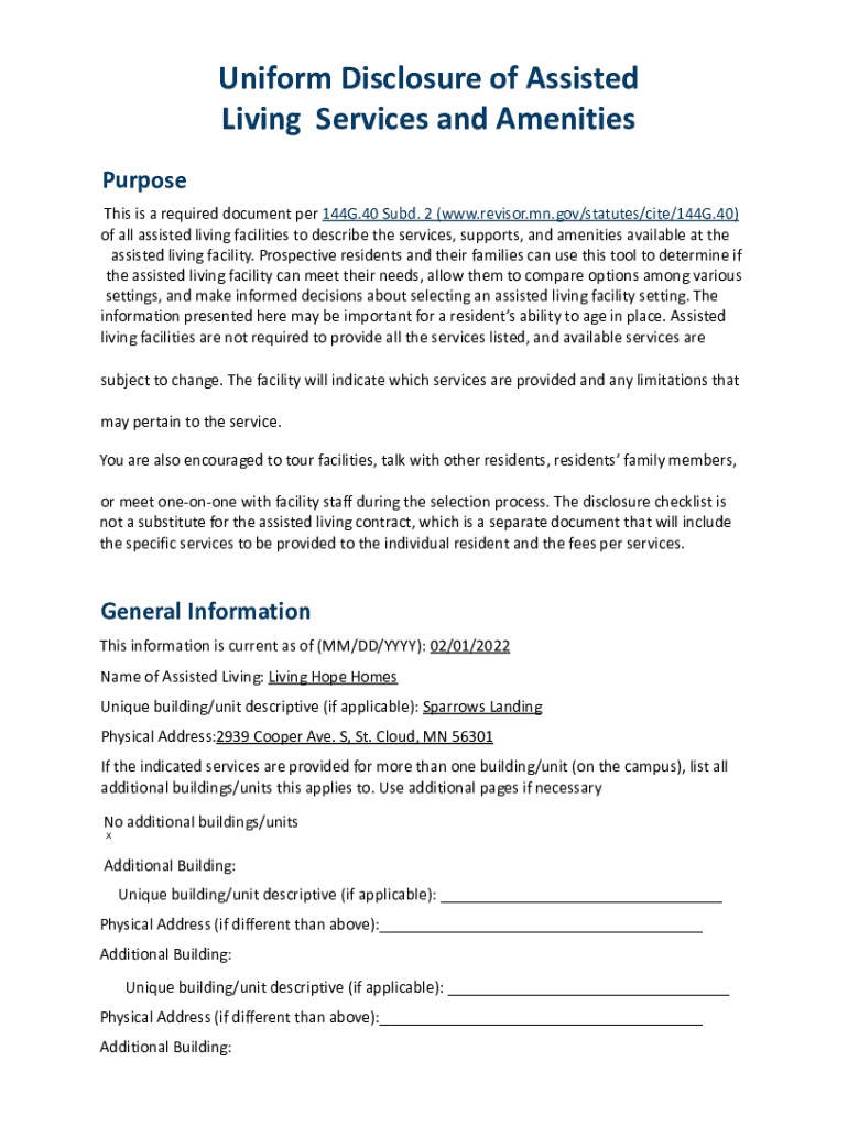 Fillable Online Uniform Disclosure of Assisted Fax Email Print - pdfFiller