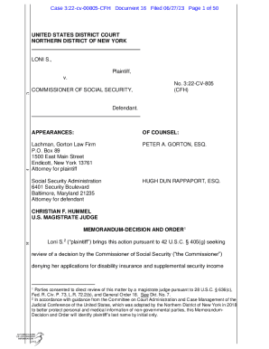 Fillable Online memorandum and order on plaintiff's motion to reverse or ... Fax Email Print ...