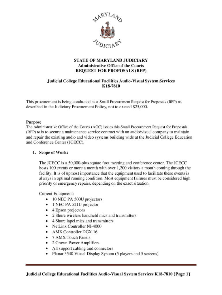 Fillable Online Judicial College Educational Facilities Audio-Visual ...