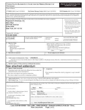 Fillable Online ADMINISTRATIVE PROOF OF CLAIM - Epiq 11 Fax Email Print ...