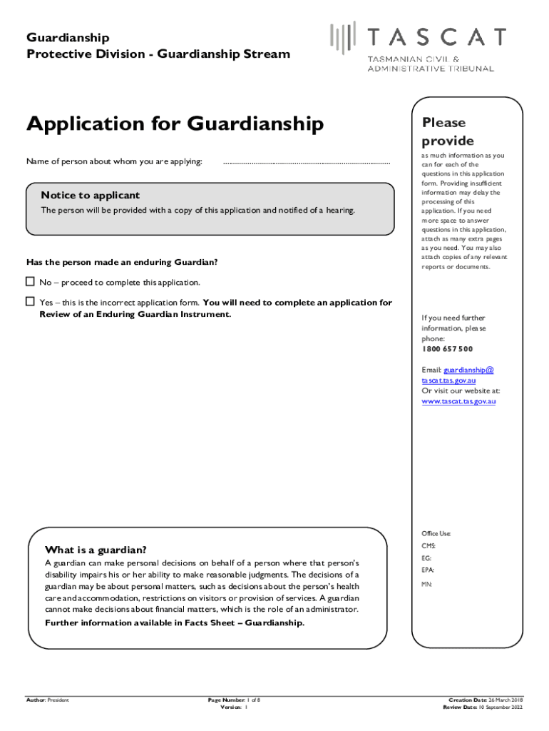 Fillable Online Application for Guardianship Fax Email Print - pdfFiller