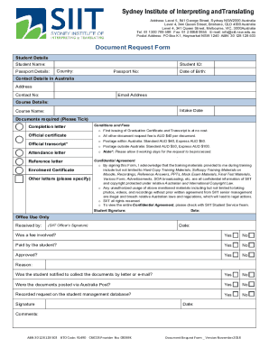 Fillable Online SIIT Document Request Form Fax Email Print - pdfFiller