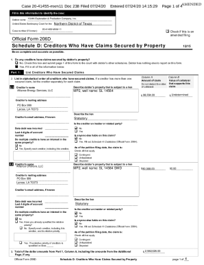 Fillable Online Official Form 206D Schedule D: Creditors Who Have ... Fax Email Print - pdfFiller