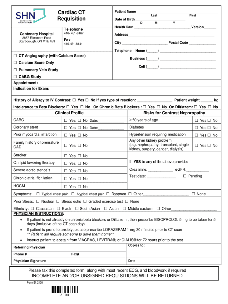 Fillable Online Use of cardiac CT and calcium scoring for detecting ...