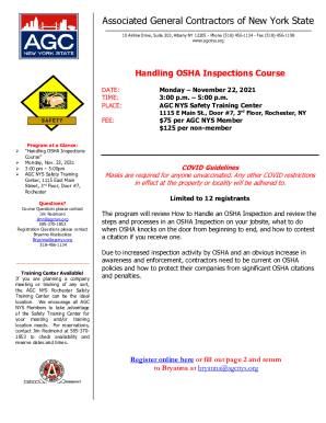 Fillable Online OSHA update & handling inspections roch. 11.22.21 Fax ...
