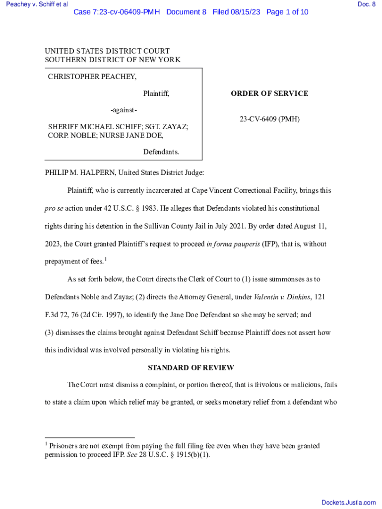 Fillable Online ORDER OF SERVICE. 7 Fax Email Print - pdfFiller