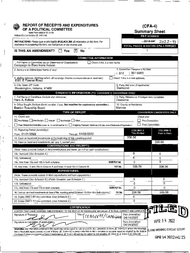 Fillable Online REPORT OF""RECEIPTS AND EXPENDITURES Fax Email Print ...
