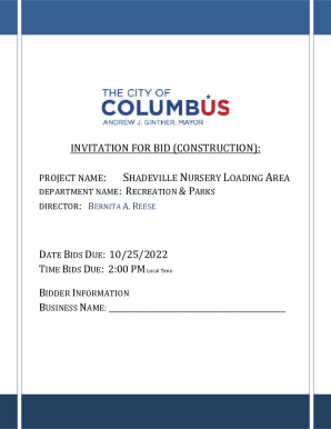 Fillable Online INVITATION FOR BID (CONSTRUCTION): Fax Email Print ...