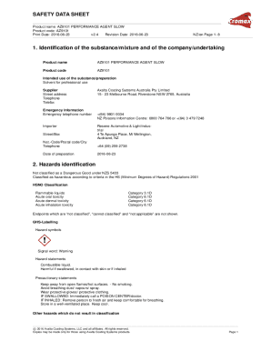 Fillable Online SAFETY DATA SHEET according to Regulation 1907/2006 Fax Email Print - pdfFiller