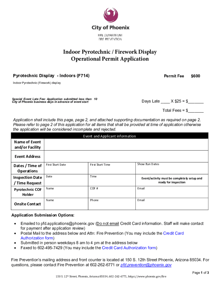 Fillable Online Pyrotechnic and Flame Effect Permit Application Fax Email Print - pdfFiller