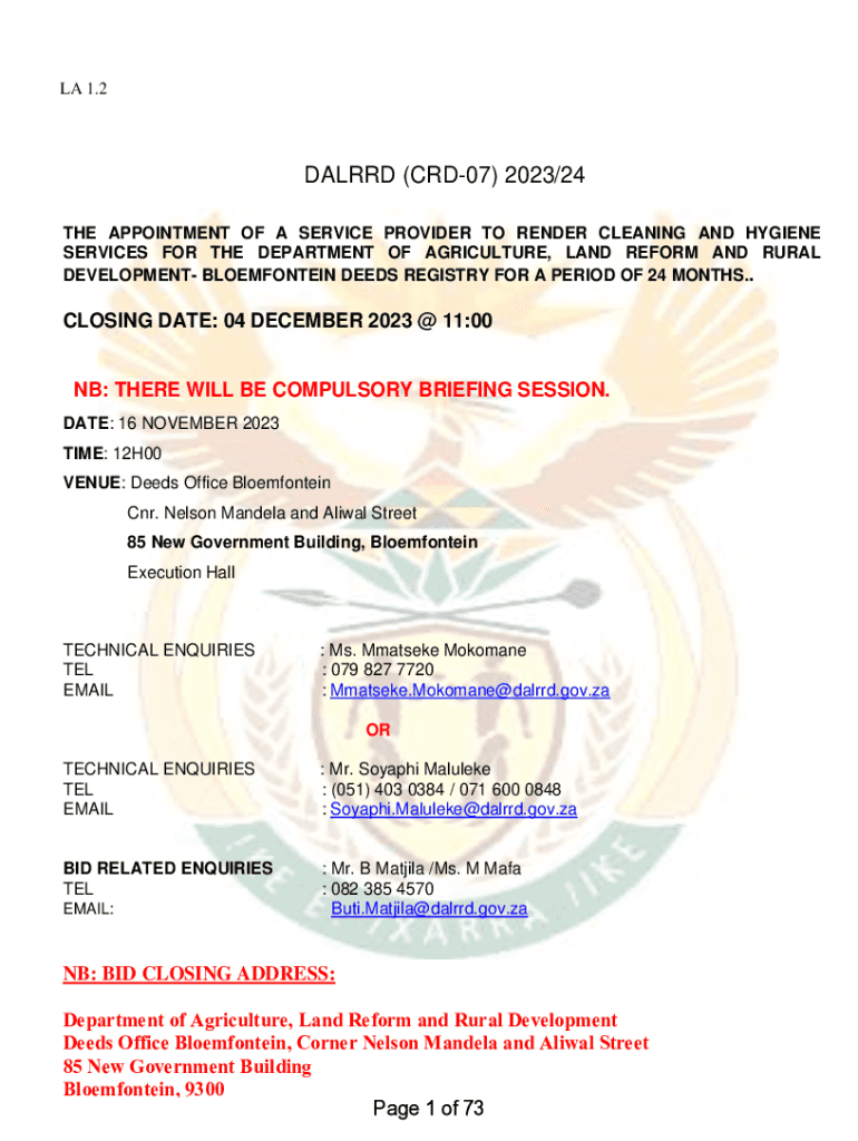 Fillable Online THE APPOINTMENT OF A SERVICE PROVIDER TO RENDER ...