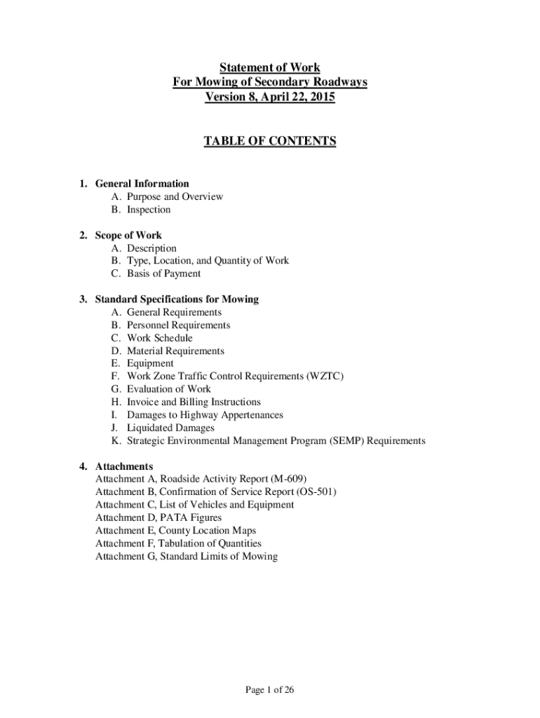 Fillable Online SCHEDULE 2 Statement of workgrounds/landscaping ... Fax ...