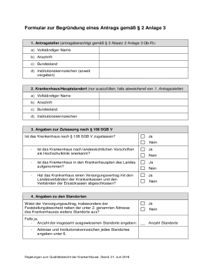Ausfüllbar Online Formular zur Begrndung eines Antrags gem 2 Anlage 3 Fax Email Drucken - pdfFiller