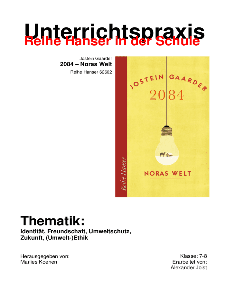 Ausfüllbar Online 2084 - Noras Welt: Roman (Reihe Hanser) Fax Email Drucken - pdfFiller