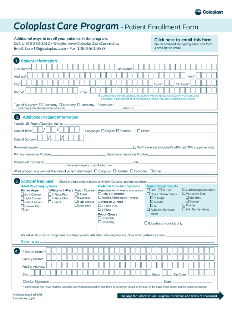 Fillable Online Coloplast Care Program Description and Terms of ...