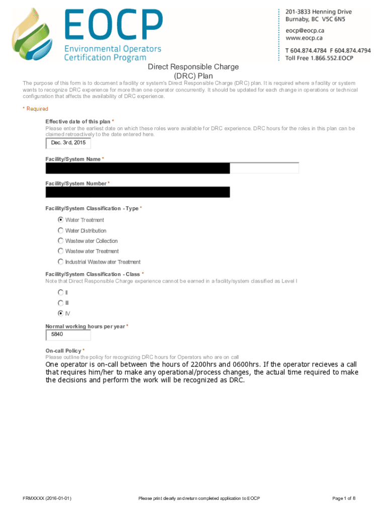 Fillable Online Water & Wastewater Facility Operators Certification Program Fax Email Print ...