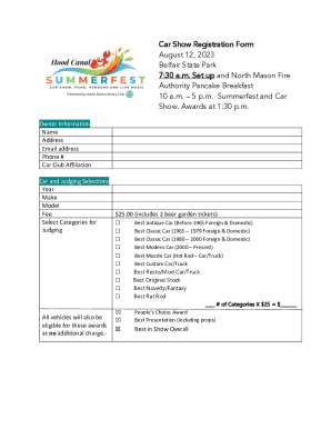 Fillable Online Car Show Registration Form 5.18.23.docx Fax Email Print ...