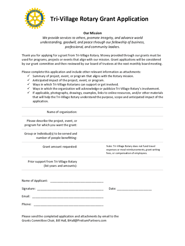 Fillable Online The FIVE Avenues of Rotary International Service and ...