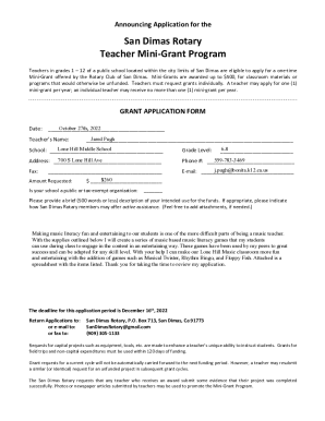 Fillable Online 2022 Teacher Mini-Grant Application form.docx copy 2 Fax Email Print - pdfFiller