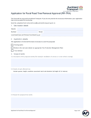 Fillable Online Application for Rural Road Tree Removal Approval (RR ...