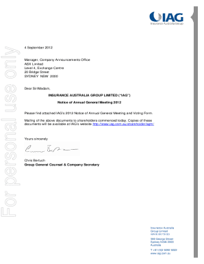 Fillable Online NRMA Insurance Group Limited listed company renamed ...