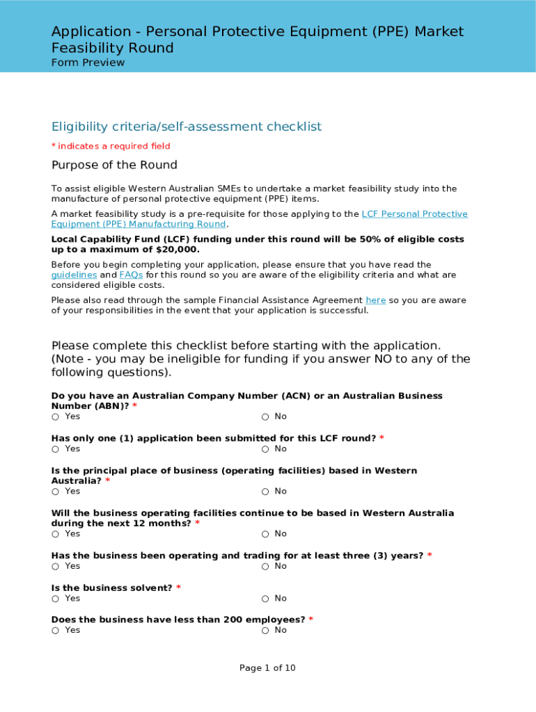 Fillable Online Application - Personal Protective Equipment (PPE ...
