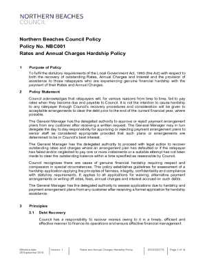 Fillable Online Rates and Annual Charges Hardship Policy (draft) Fax ...