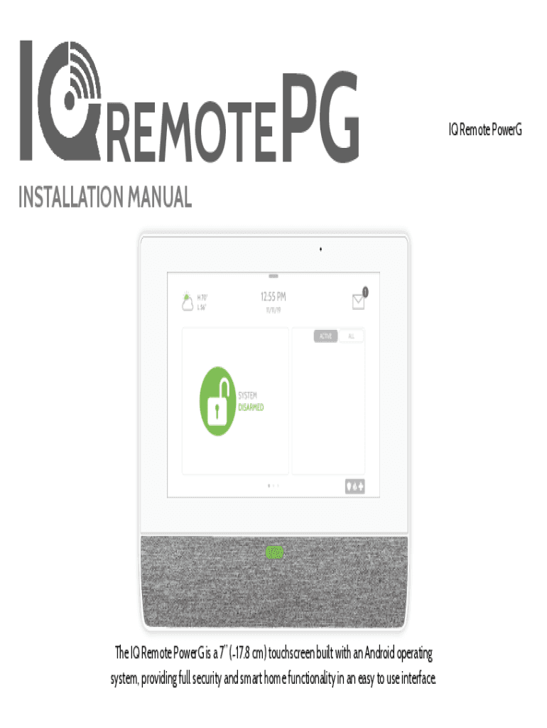 Fillable Online IQ Remote PG Installation Manual FINAL Fax Email Print ...