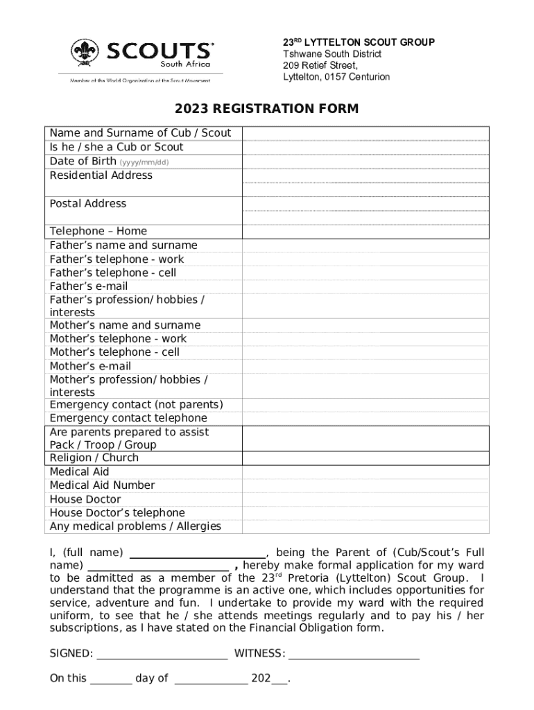 Fillable Online Cub Scouting - Boy Scouts of America Fax Email Print ...