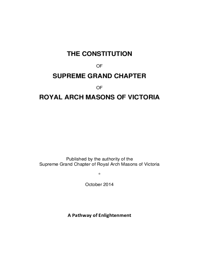 Fillable Online Supreme Grand Chapter of Royal Arch Masons of Victoria ...