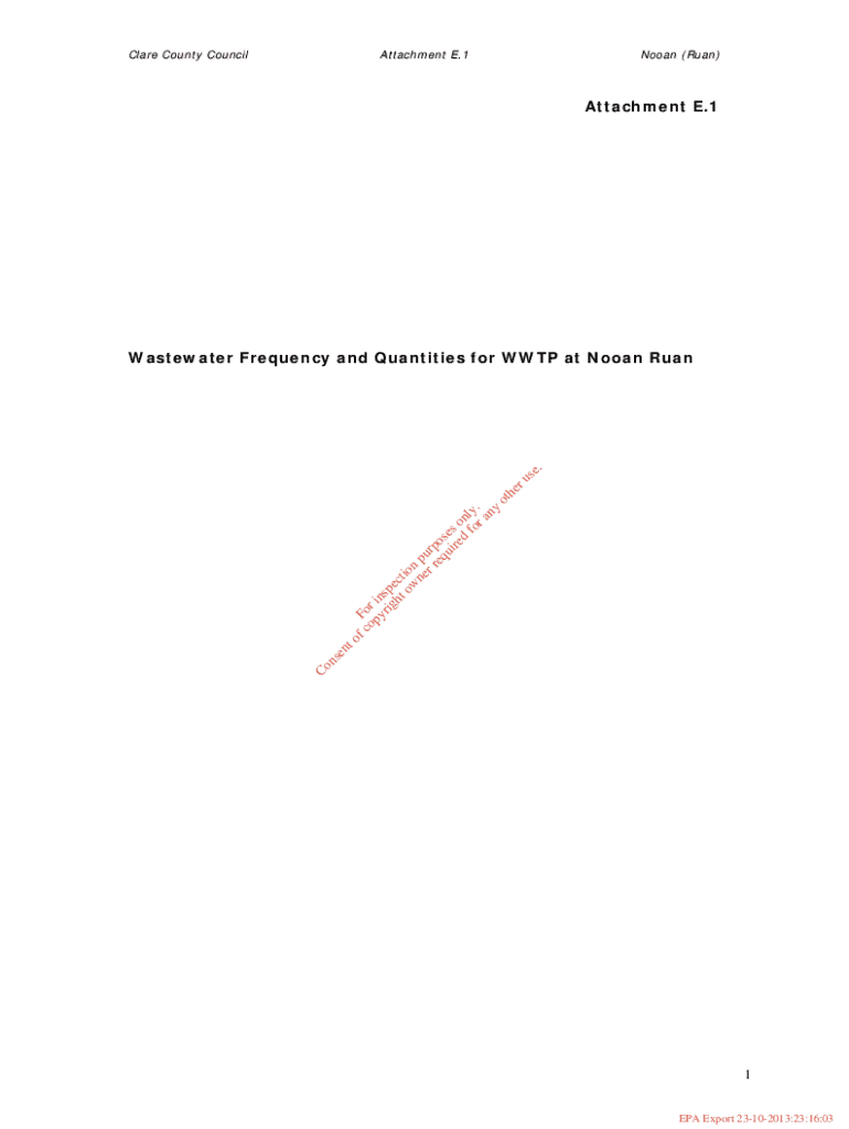 Fillable Online Attachment E.1 Wastewater Frequency and Quantities for ... Fax Email Print ...
