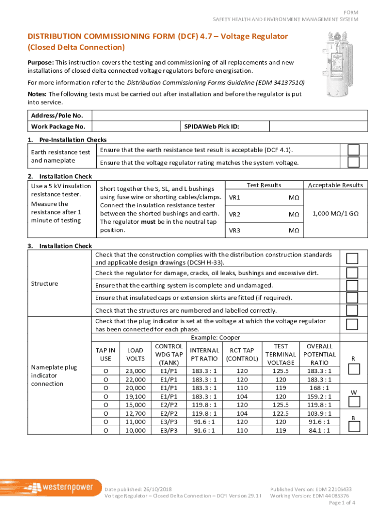 Fillable Online Distribution Commissioning Form 4.7 Fax Email Print ...