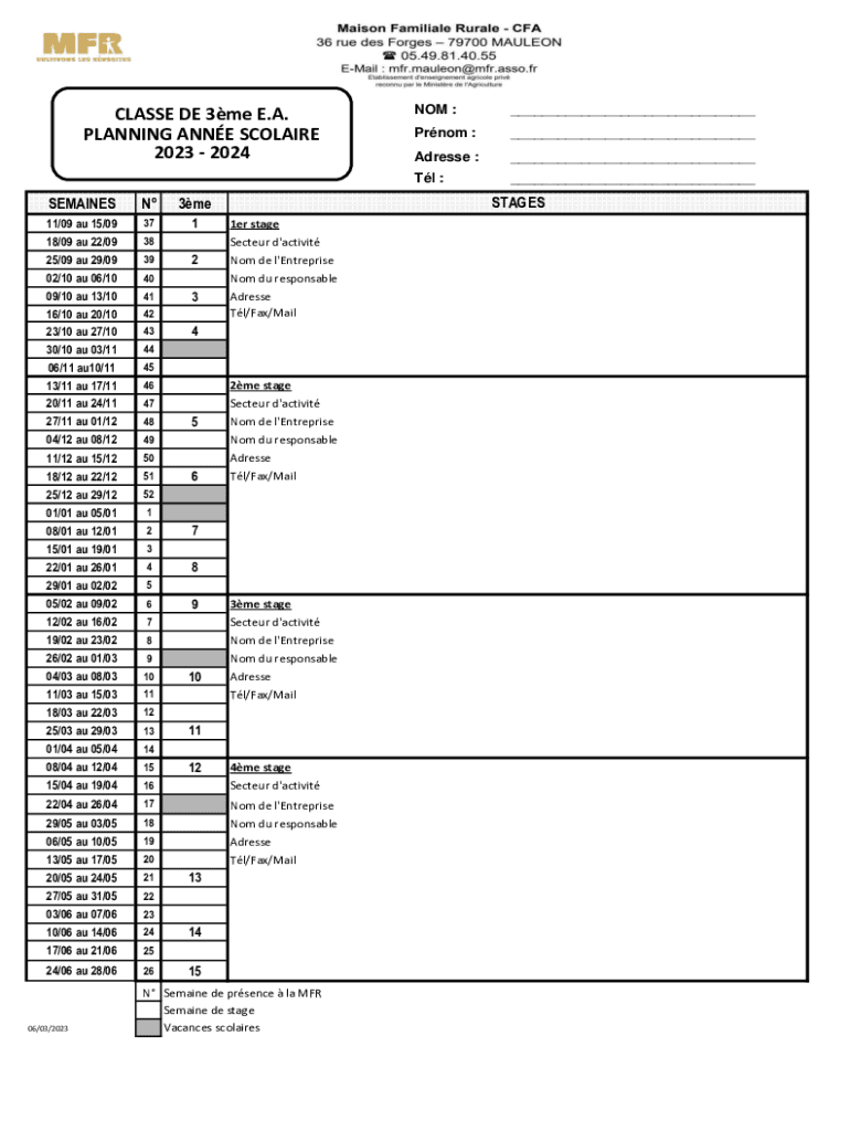 Remplissable En Ligne CLASSE DE TERMINALE BAC PRO Fax Email Imprimer - pdfFiller