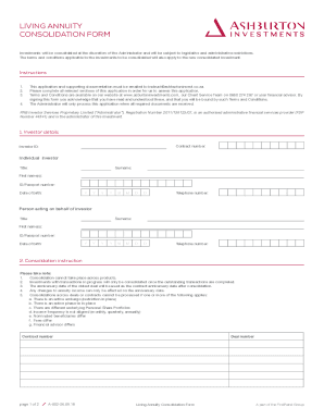 Fillable Online LIVING ANNUITY CONSOLIDATION FORM Fax Email Print - pdfFiller