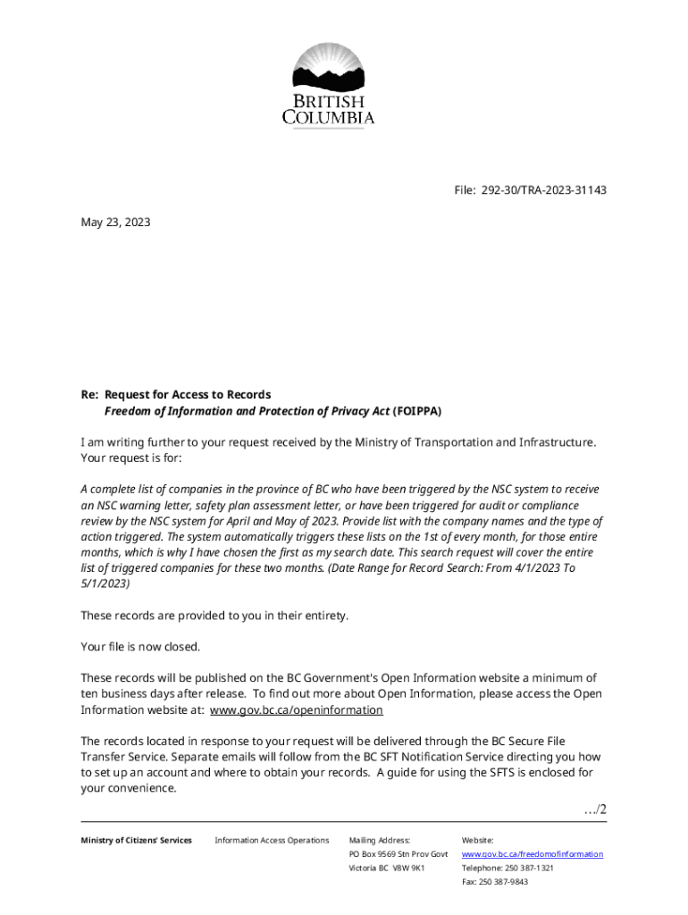 Fillable Online docs openinfo gov bc A complete list of companies in the province of BC who have ...